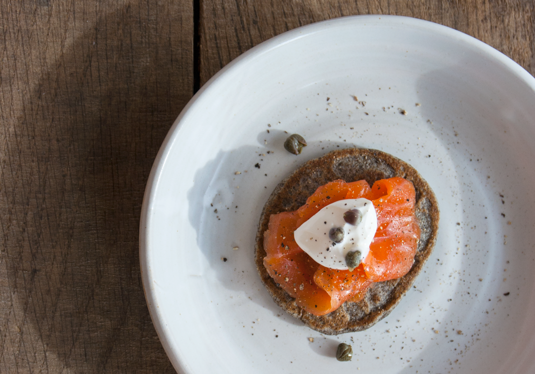 Buckwheat Blini with Smoked Salmon, Gravlax, or Caviar – alice and waldo